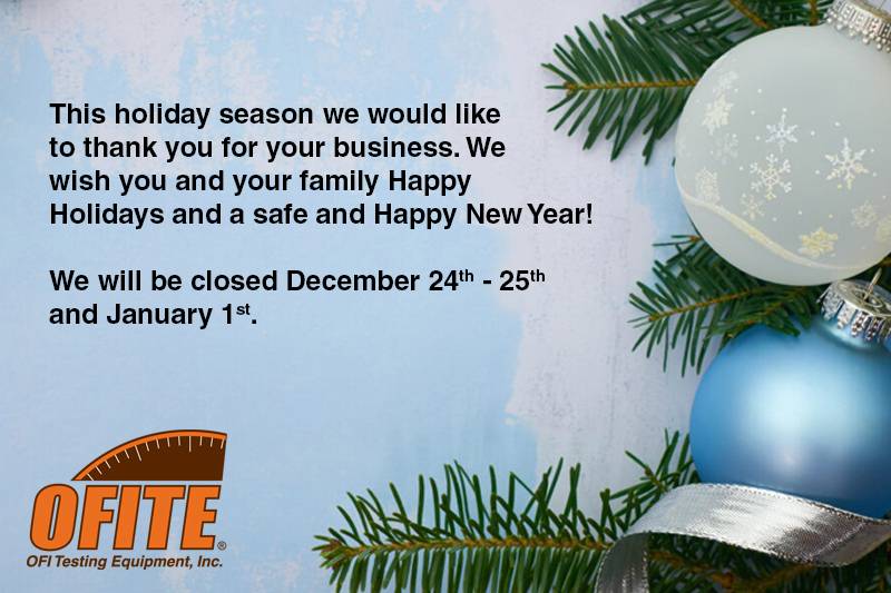 OFI Testing Equipment, Inc. - Newsroom - 2024 Holiday Hours